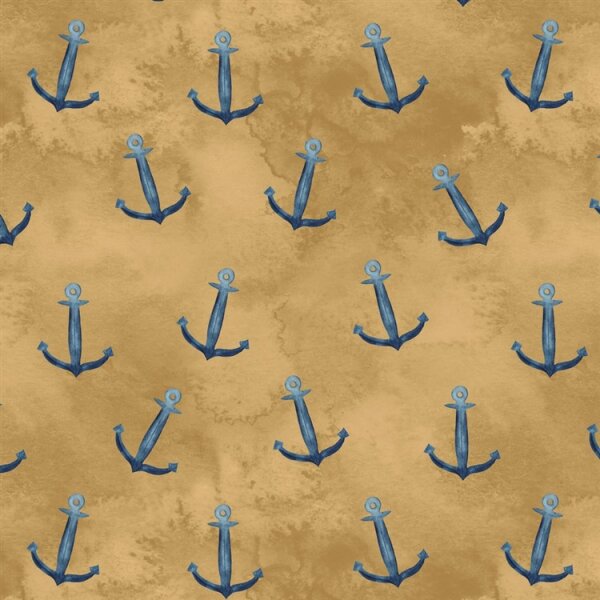 French Terry Organic Digital Anker - ocker - vonbrachttextiles - Hoch