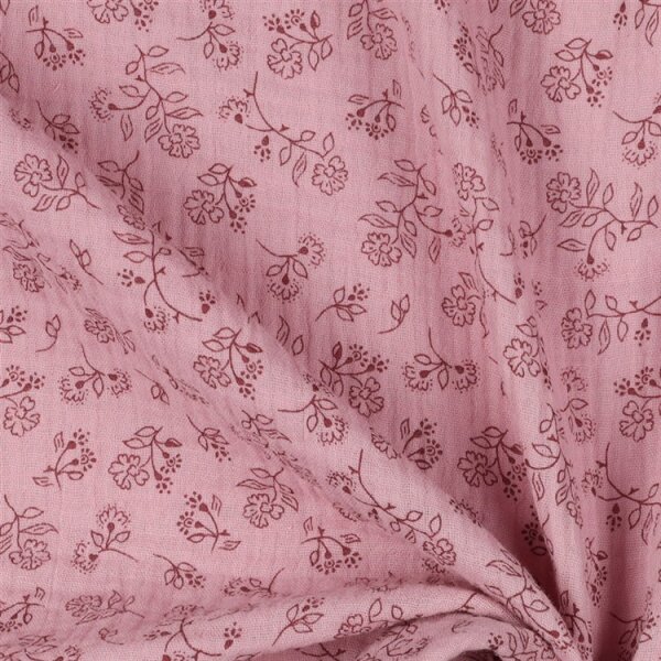 Musselin kleine Blümchen - rosa - vonbrachttextiles - Hochwertiger St