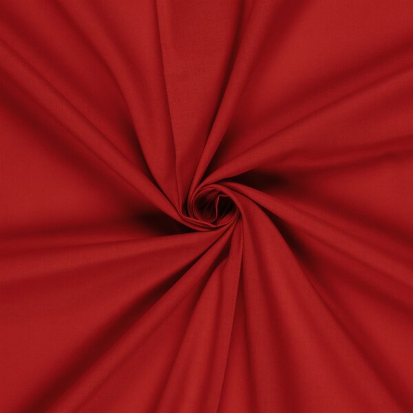 Baumwollstoff Cretonne Premium *Marie* Uni - rot - vonbrachttextiles