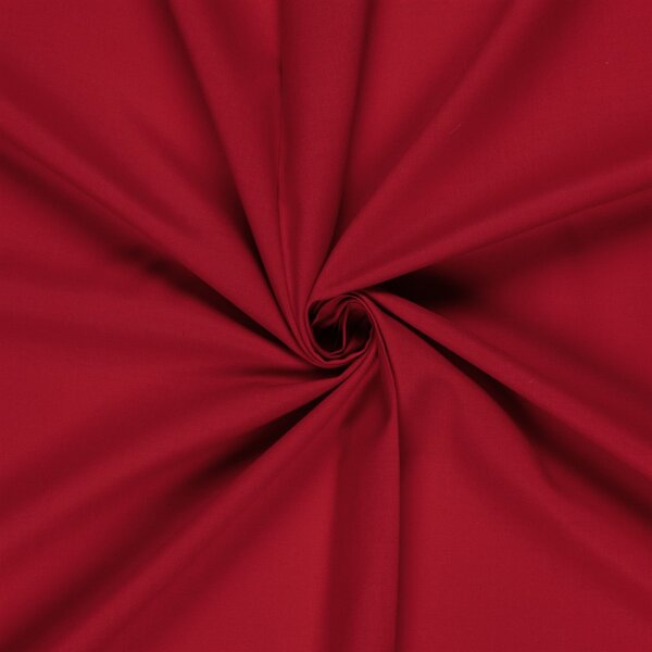 Baumwollstoff Cretonne Premium *Marie* Uni - rubinrot - vonbrachttext