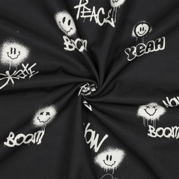 Softshell Digital Graffiti Smiley - schwarz - vonbrachttextiles - Hoc